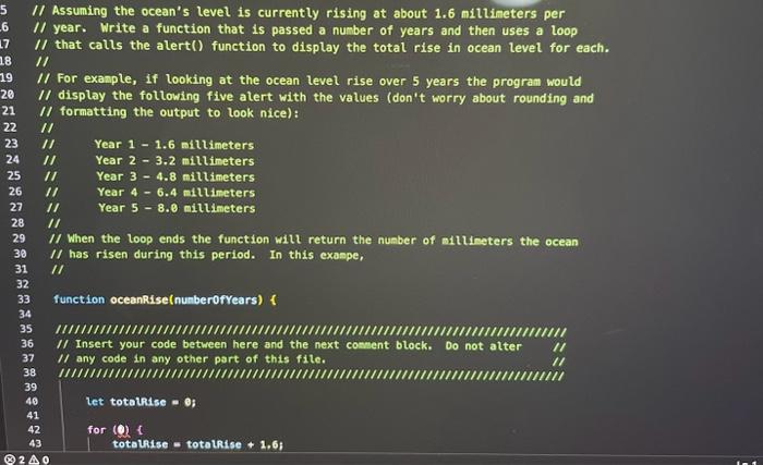 Solved Assuming the ocean's level is currently rising at | Chegg.com