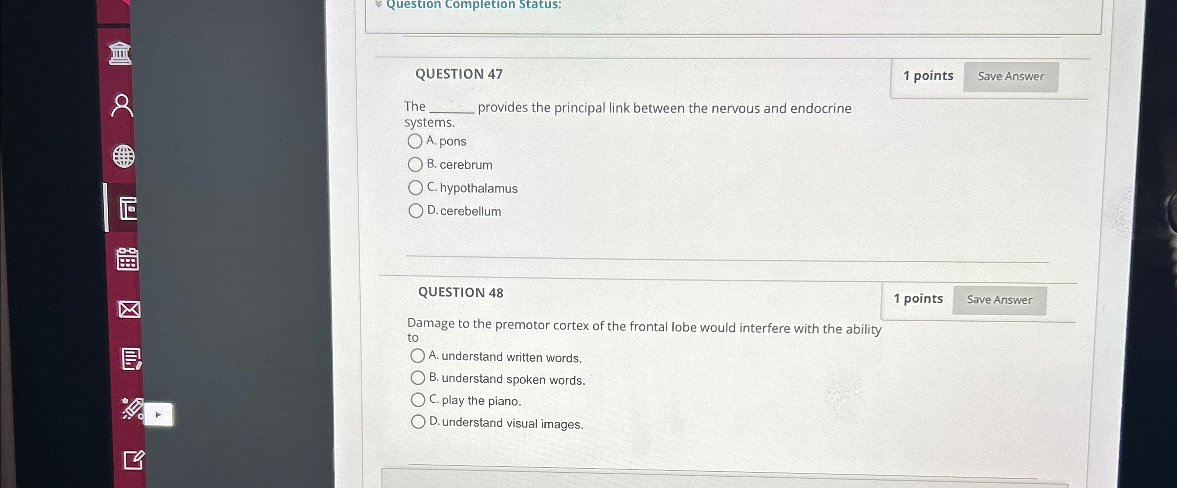 Solved Question completion Status:QUESTION 471 ﻿pointsThe | Chegg.com