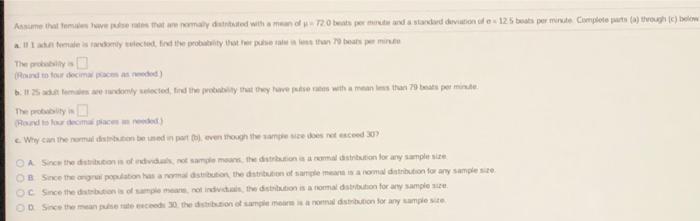 Solved Assume that ons have deve that a normal durated with | Chegg.com