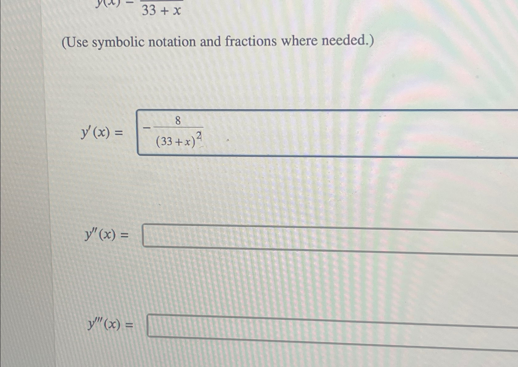 Solved (Use symbolic notation and fractions where | Chegg.com