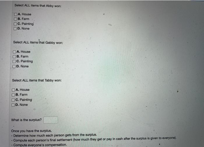 Solved (point) Use the Equitability Method to determine the | Chegg.com