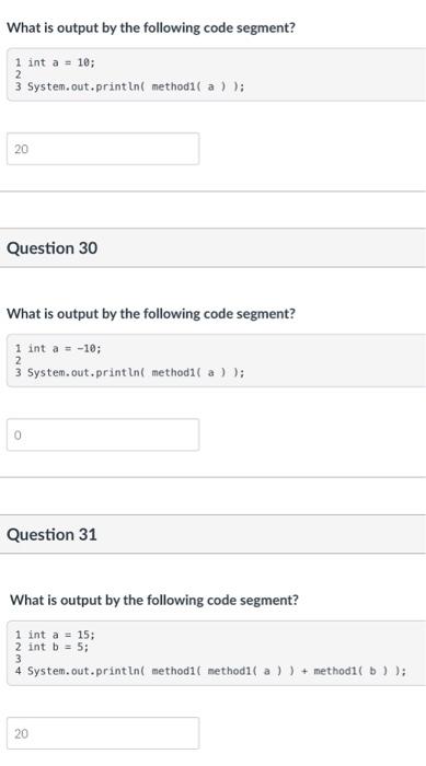 Solved Use the following method declaration to answer the | Chegg.com