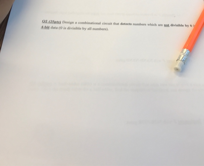 Solved 02 250 Design A Combinational Circuit That Detects