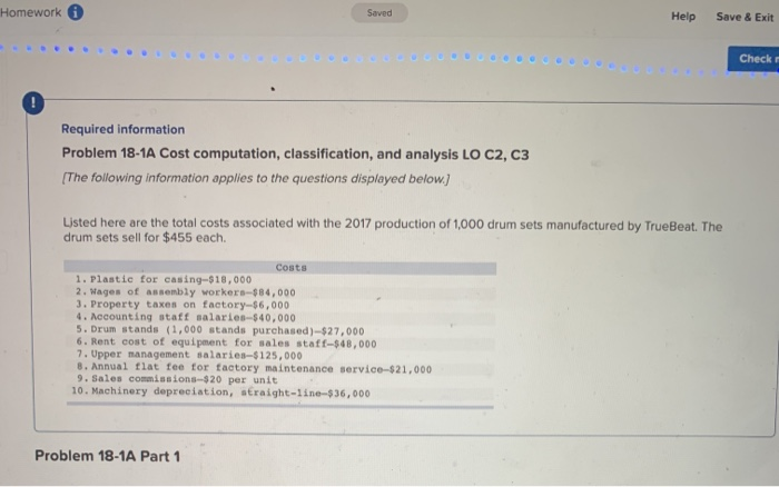 Solved Homework Saved Help Save & Exit Check O Required | Chegg.com
