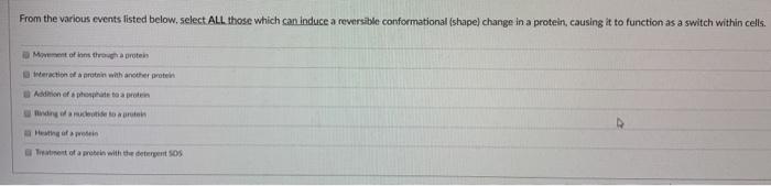 Solved From the various events listed below, select All | Chegg.com