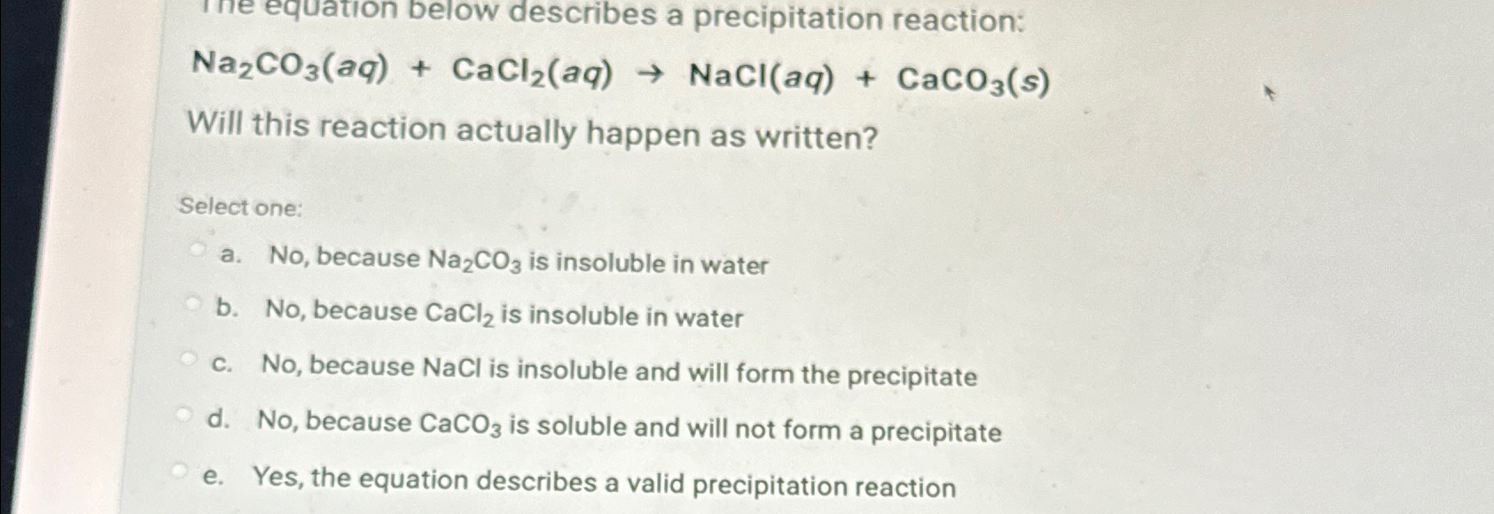 Solved The equation below describes a precipitation | Chegg.com