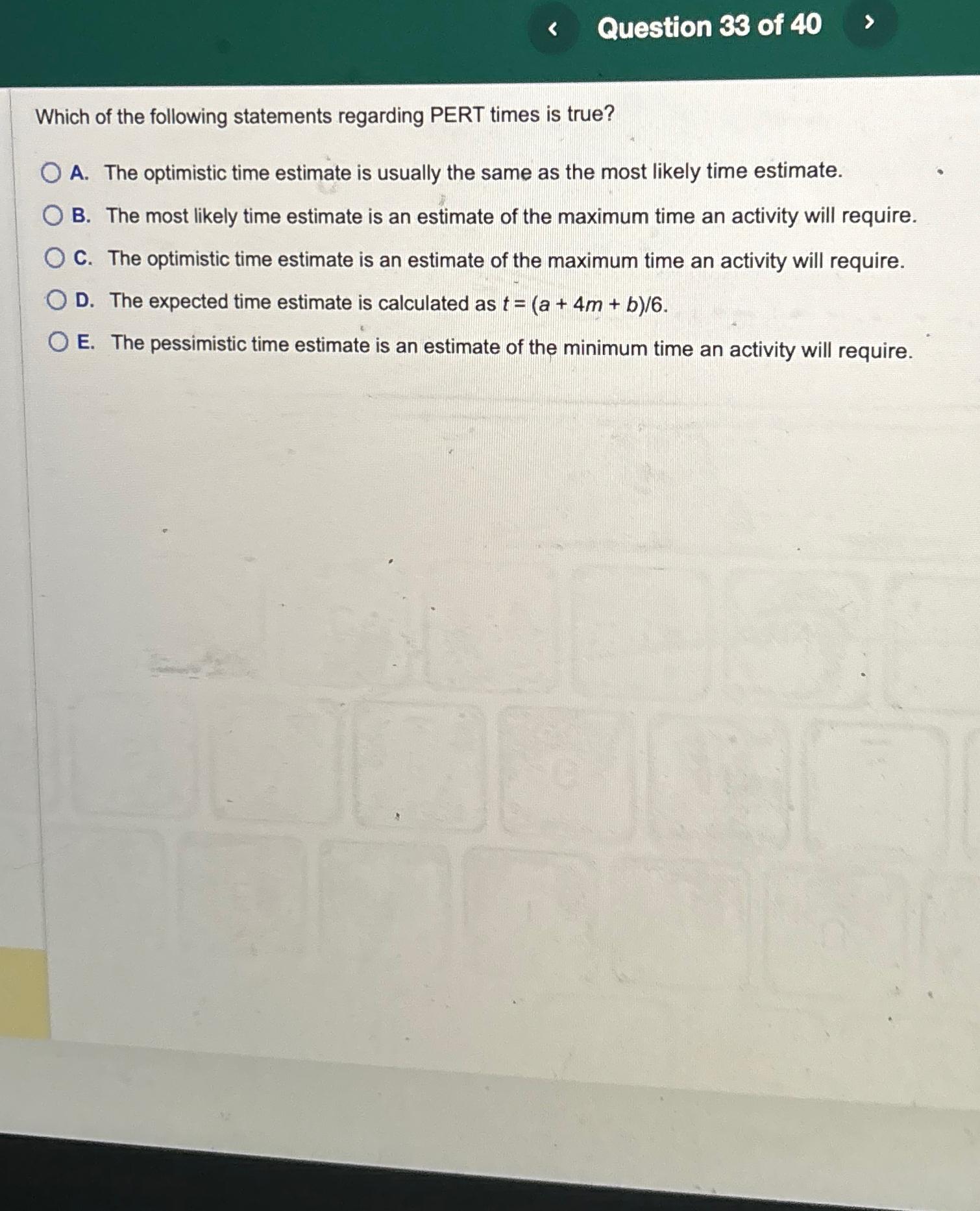 Solved Question 33 ﻿of 40Which of the following statements | Chegg.com