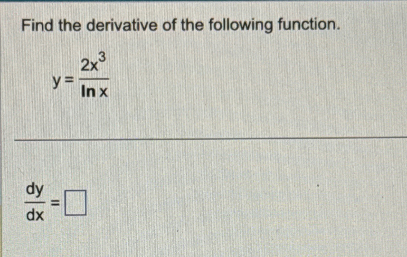 Solved Find the derivative of the following | Chegg.com