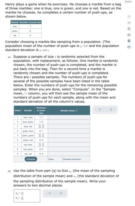 Solved Henry plays a game when he exercises. He chooses a | Chegg.com