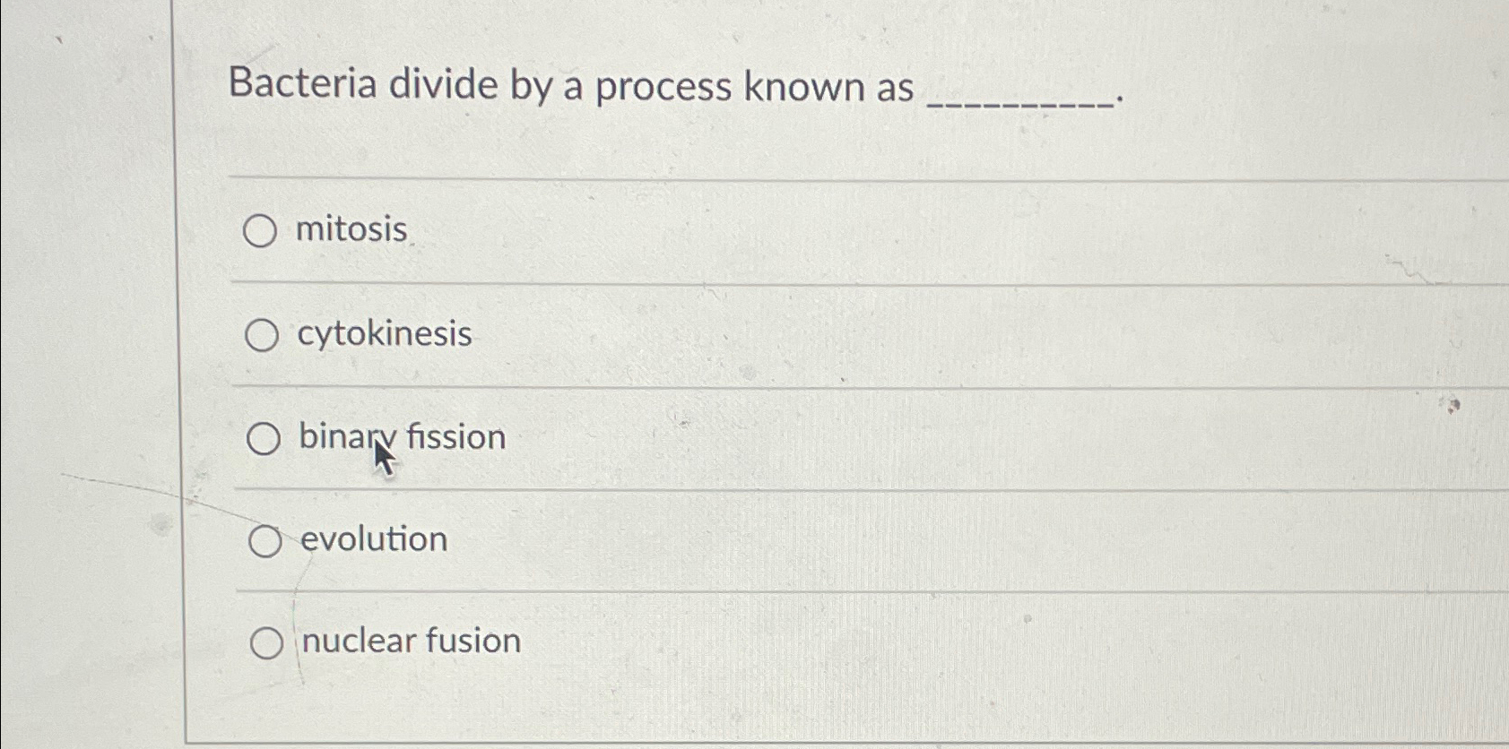 Bacteria Divide By A Process Known 
