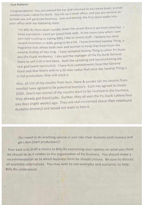 Solved Fact Pattern: Congratulations! You just passed the | Chegg.com