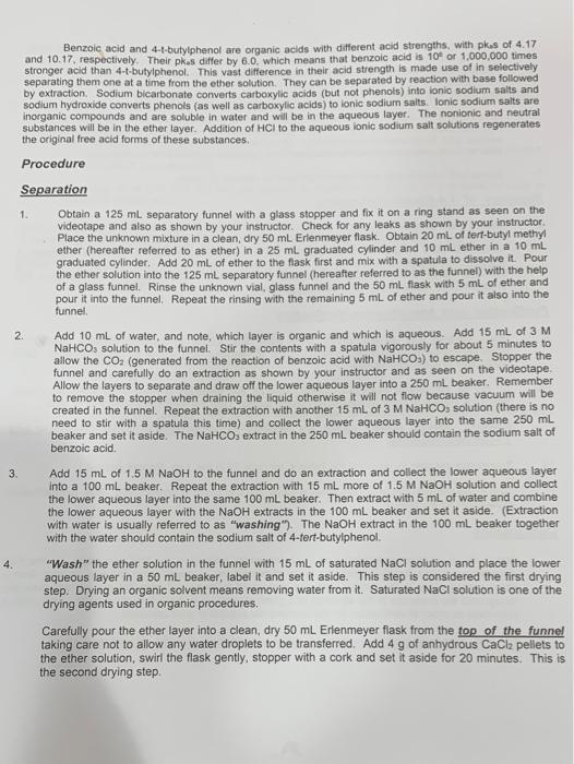 EXPERIMENT 4 - MACROSCALE EXTRACTION Separation of | Chegg.com