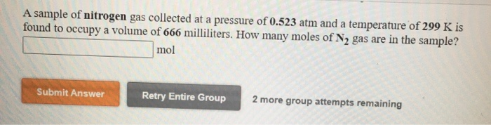 Solved A sample of hydrogen gas collected at a pressure of | Chegg.com