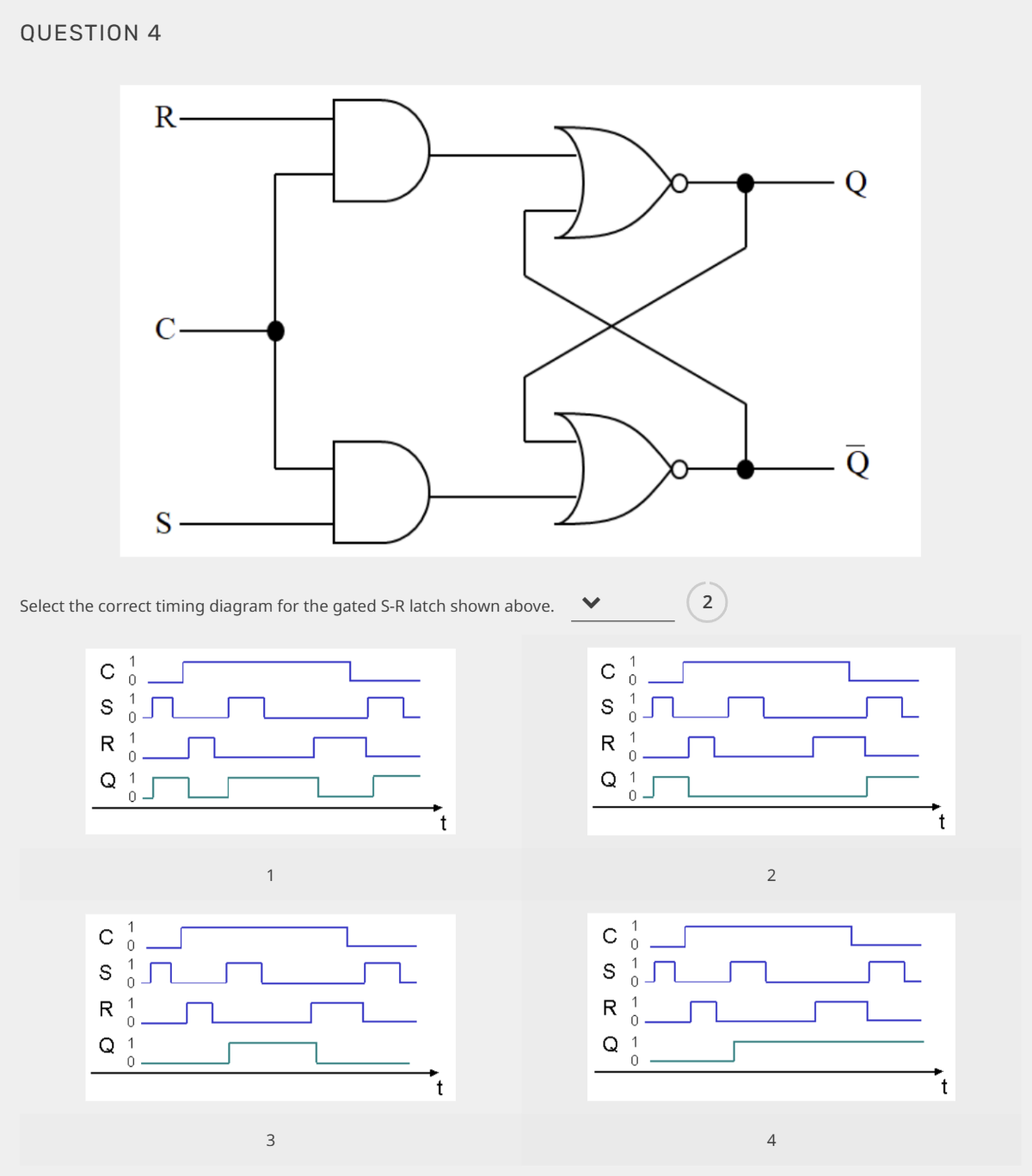 Solved QUESTION 4Select the correct timing diagram for the | Chegg.com