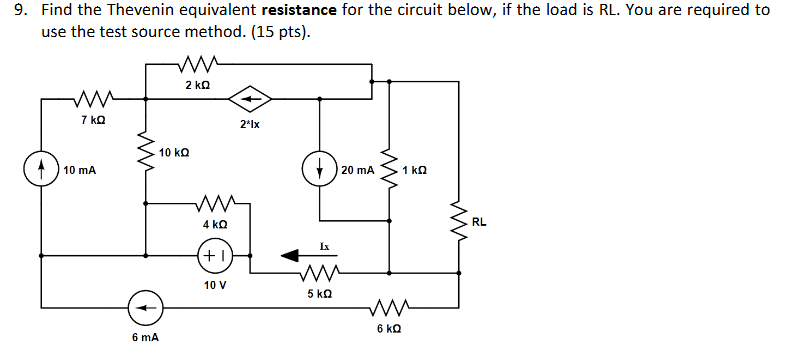 Solved 9. ﻿Find the Thevenin equivalent resistance for the | Chegg.com