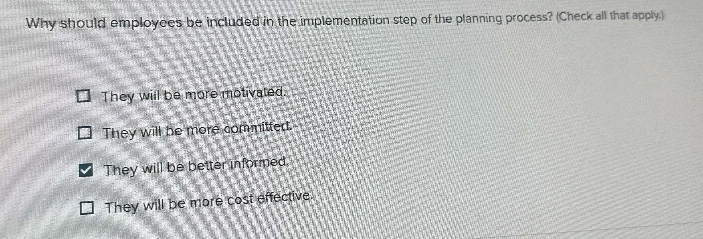 Solved Why should employees be included in the | Chegg.com