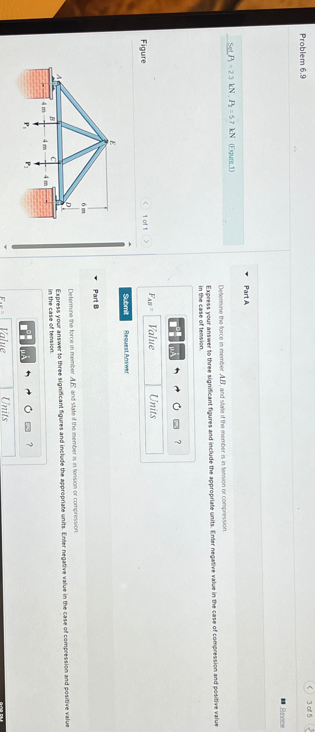 Solved Problem 6.93 ﻿of 5ReviewPart ASet | Chegg.com