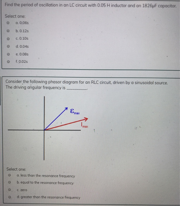 Solved Find the period of oscillation in an LC circuit with | Chegg.com