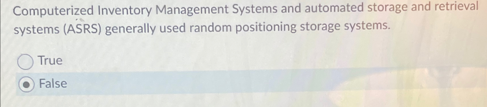 Solved Computerized Inventory Management Systems and | Chegg.com