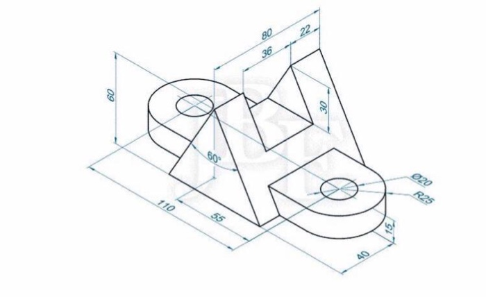 Solved draw the three views (side, front, top) for the | Chegg.com