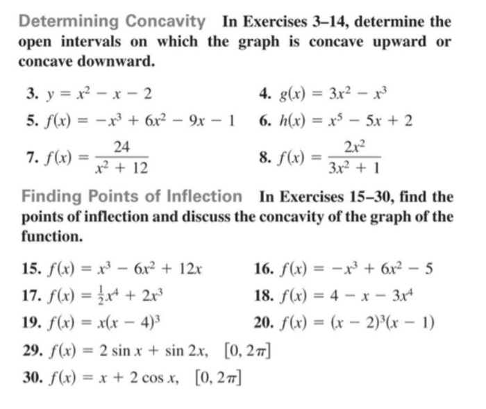 Solved Determining Concavity In Exercises 3–14, determine | Chegg.com