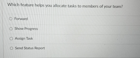 Solved Which feature helps you allocate tasks to members of | Chegg.com
