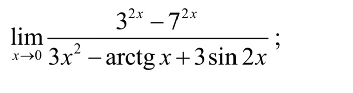 Solved 32x – 72x lim x>0 3x? – arctg x + 3 sin 2x | Chegg.com