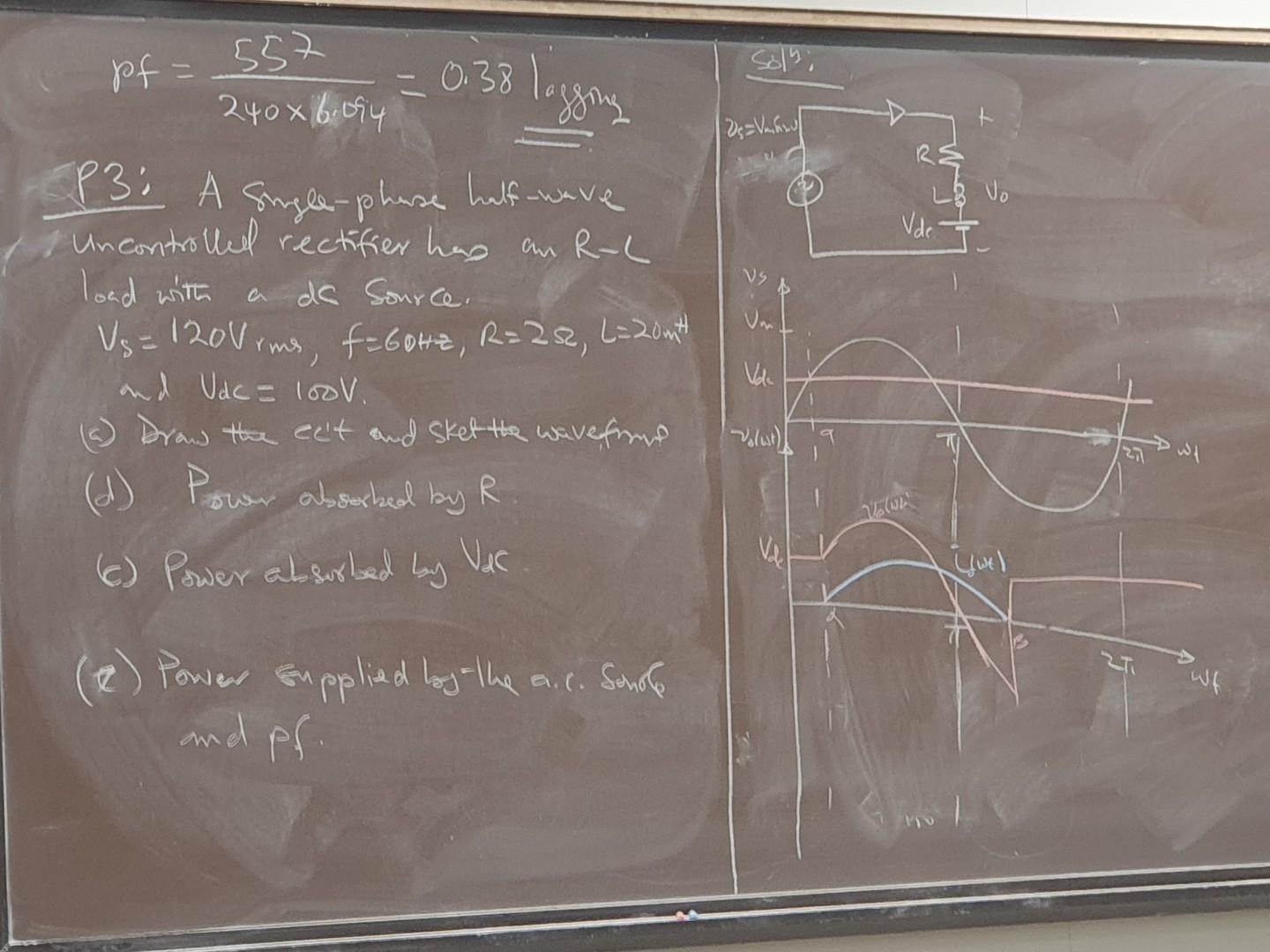 Solved A Single-phase half-wave Uncontrolled rectifier has | Chegg.com