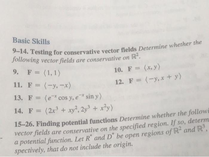 Solved 9-14. Testing for conservative vector fields | Chegg.com