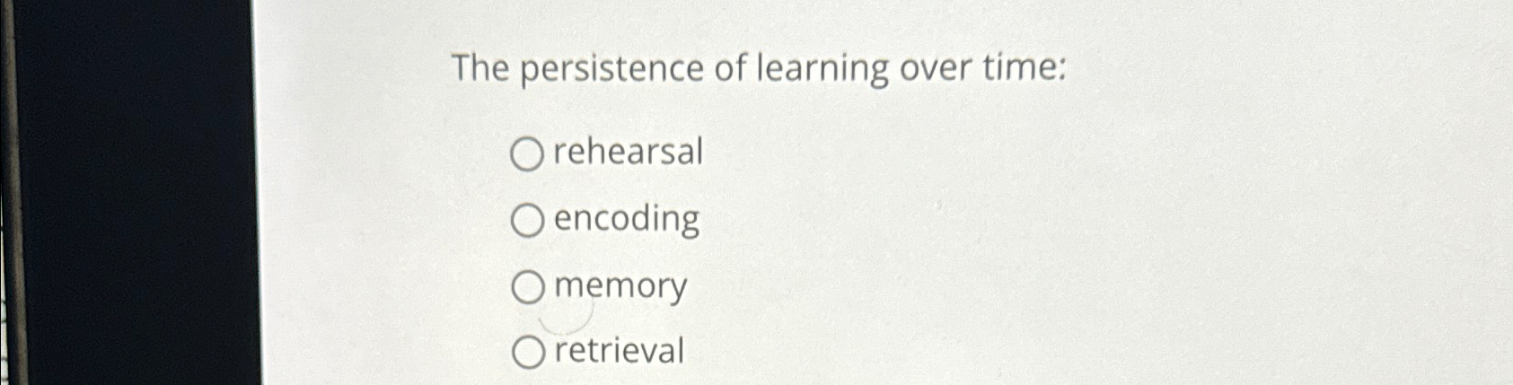 Solved The persistence of learning over | Chegg.com
