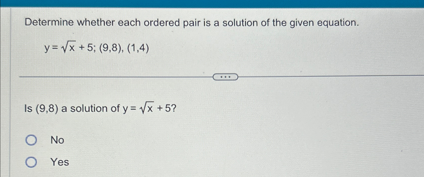Solved Determine whether each ordered pair is a solution of | Chegg.com