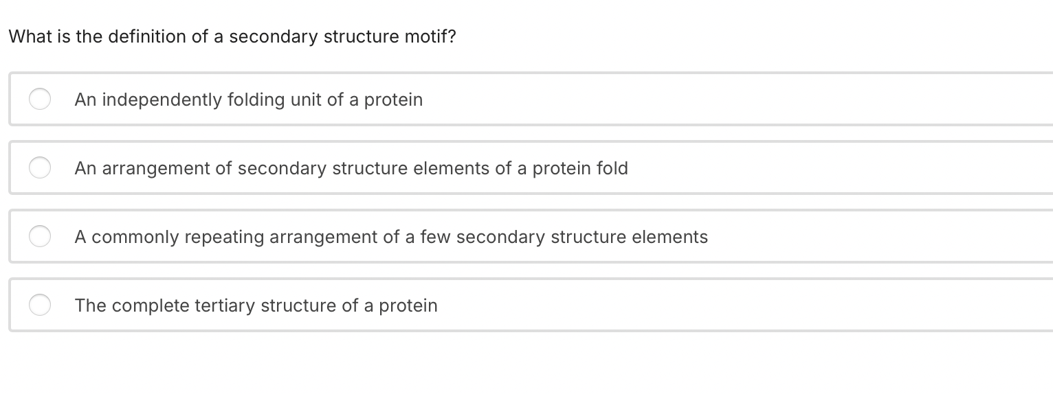 Solved What is the definition of a secondary structure | Chegg.com