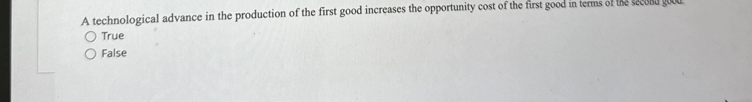 Solved A technological advance in the production of the | Chegg.com