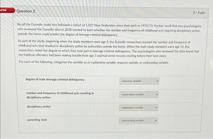Solved Recall the Dunedin study that followed a cohort of | Chegg.com
