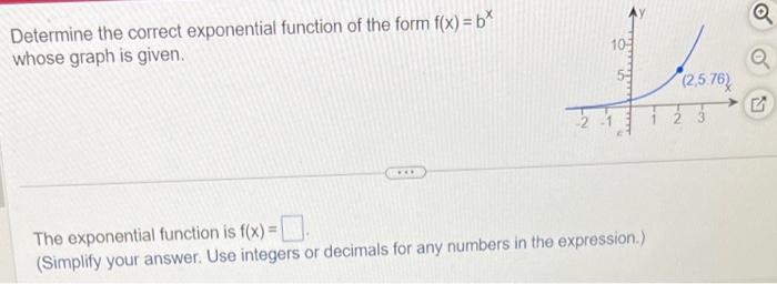Solved Determine the correct exponential function of the | Chegg.com