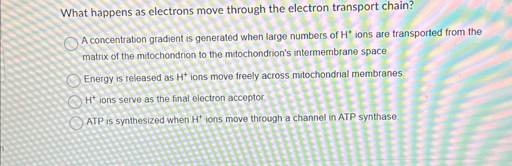 Solved What happens as electrons move through the electron | Chegg.com