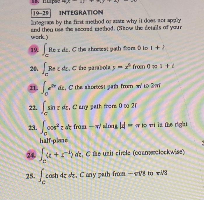 Solved 19-29 INTEGRATION Integrate by the first method or | Chegg.com