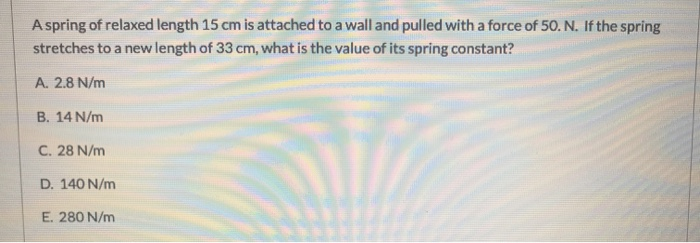 Solved A spring of relaxed length 15 cm is attached to a | Chegg.com