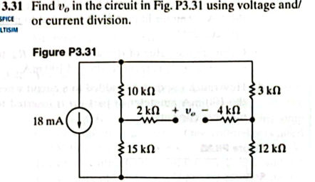 Solved 3.31 ﻿Find vo ﻿in the circuit in Fig. P3.31 ﻿using | Chegg.com