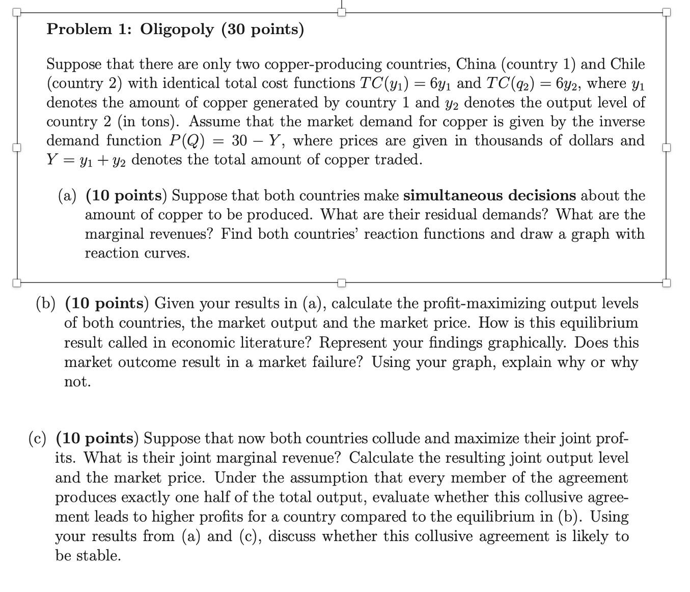 Solved Problem 1: Oligopoly (30 ﻿points)Suppose that there | Chegg.com