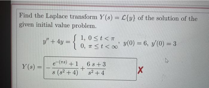 Solved Find the Laplace transform Y(s)=L{y} of the solution | Chegg.com