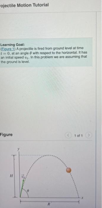 Solved Find the time tH it takes the projectile to reach its | Chegg.com