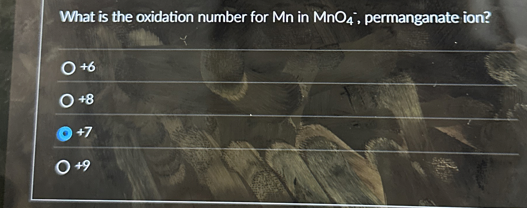 Solved What is the oxidation number for Mn in MnO4-, | Chegg.com