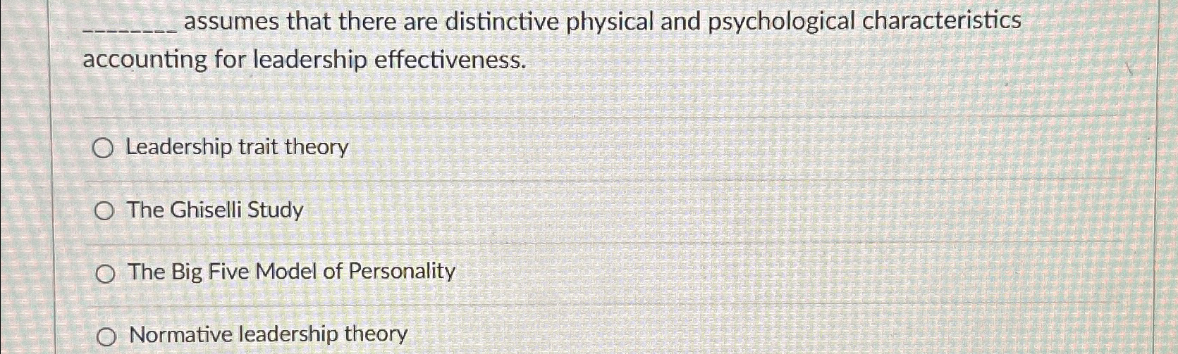 Solved assumes that there are distinctive physical and | Chegg.com