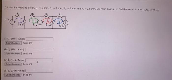 Solved Q2. For the following circuit, R1=9 ohm, R2=7 ohm, | Chegg.com