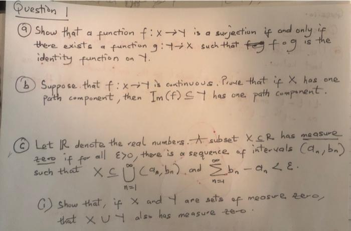 Solved (9) Show that a function f:x→y is a surjection if and | Chegg.com