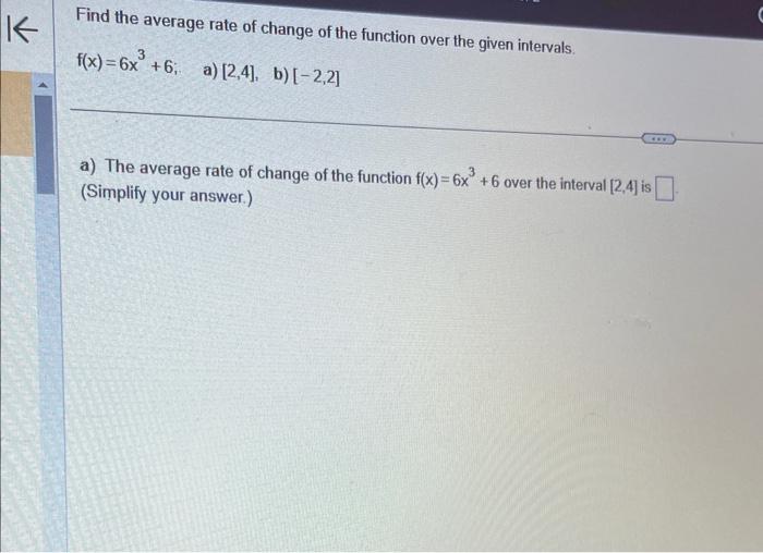 Solved Find the average rate of change of the function over | Chegg.com