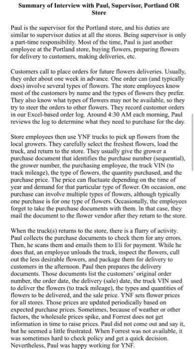 Background: Forrest runs Y Not Flowers, Inc. (YNF), a | Chegg.com