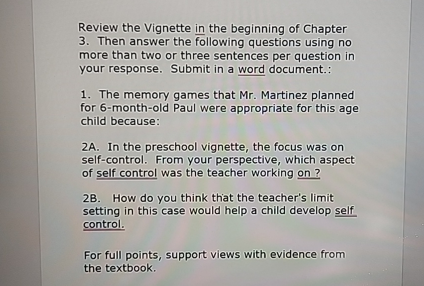 Solved Review the Vignette in the beginning of Chapter 3. | Chegg.com