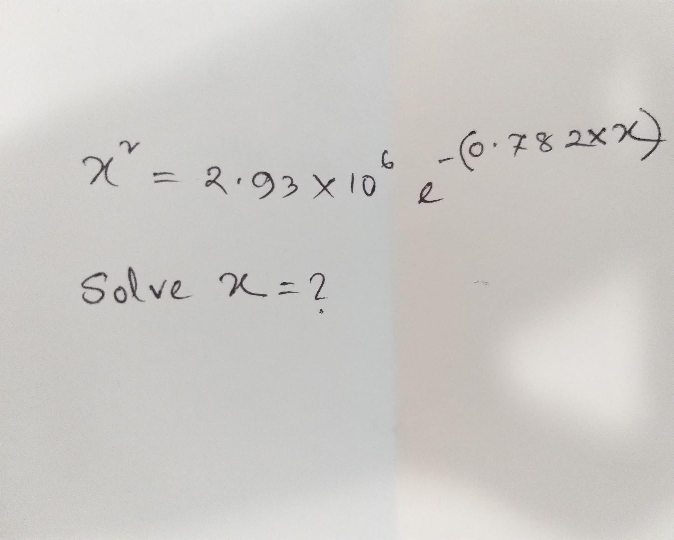 Solved 2 X = 2.93 x106,-46.78 2x3 a e e Solve a=2 | Chegg.com